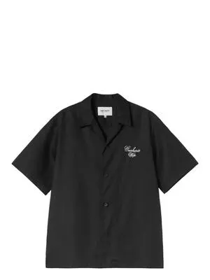 Carhartt Work In Progress Logo Embroidered Short-sleeved Shirt - Black/wax