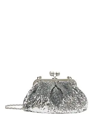 Max Mara Targa Embellished Clutch Bag - Silver