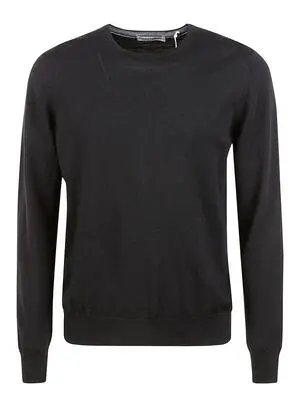 GRAN SASSO Long-sleeved Crewneck Jumper - Black