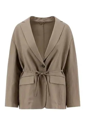 Brunello Cucinelli Viscose And Linen Blend Blazer - Multicolor