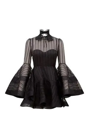 Zimmermann Valiant Lantern Mini Dress - Black
