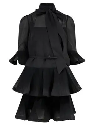 Zimmermann Short Pleated Dress - Black