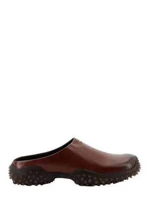 Miu Miu Miu Miu Women Leather Sabot With Embossed Lettering Logo Multicolor