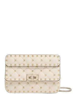 Valentino Garavani Rockstud Spike Leather Shoulder Bag With Iconic All-over Studs - Multicolor