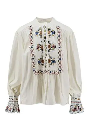 Isabel Marant Étoile Marant Monique Viscose Blend Shirt With Embroidery - White