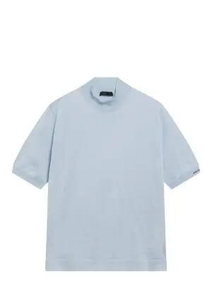 Prada Light Short-sleeve Cotton Top - Blue