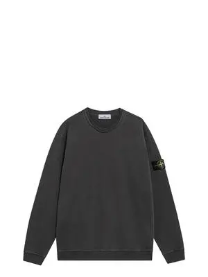 Stone Island Stone Island Crewneck Sweatshirt In Slub Cotton, Grey Men Gray