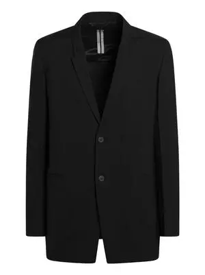 Rick Owens Single-breasted Wool Jacket - Black