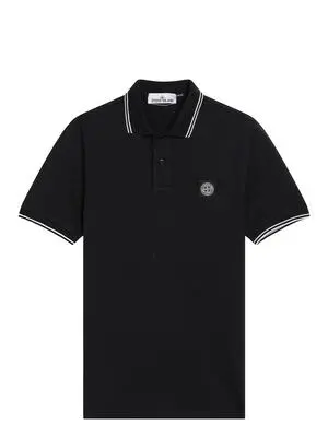 Stone Island Polo Shirt With Compass Patch - Blue