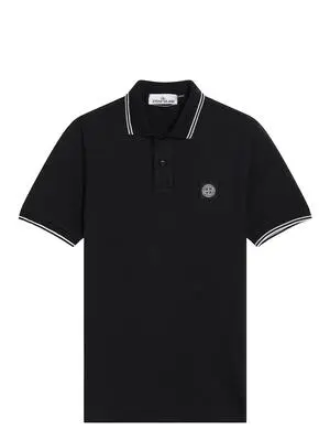 Stone Island Polo Shirt With Compass Patch - Blue