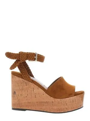 JIMMY CHOO Jimmy Choo Women 'Jori' Brown Wedges With Ankle Strap Closure And High Heel In Leather Woman Multicolor
