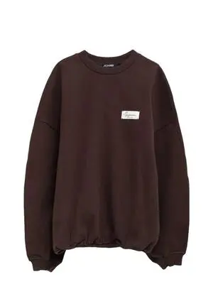 Jacquemus Jacquemus Men Ruban Sweatshirt With Logo Appliqué Brown