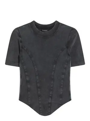 Balenciaga Washed Corset-style T-shirt - Black