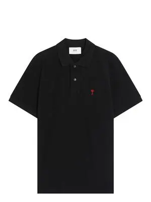 AMI Paris De Coeur Polo Shirt - Black