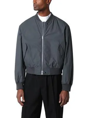JIL SANDER Jil Sander Grey Cotton Zip-Up Bomber Jacket Men Gray