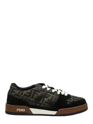 Fendi Match Sneaker In /brown Ff Jacquard - Black