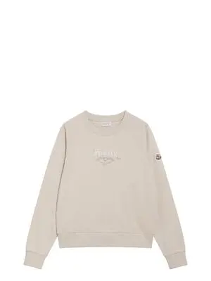 Moncler Moncler Light Beige Sweatshirt With Logo Embroidery Women Cream
