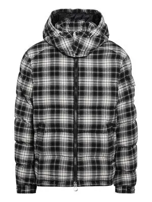 Moncler Ivory Check-pattern Down Jacket - Black