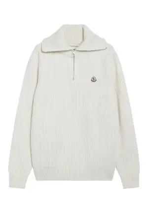 Moncler Moncler Cream Ribbed Wool Jumper Men Cream