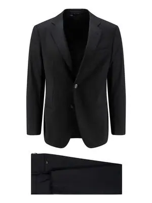 Giorgio Armani Soho Line Super 160s Virgin Wool Suit - Black