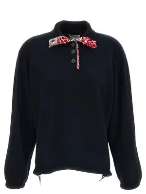 BARRIE Maglia Oversize In Con Colletto Polo - Nero