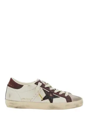 GOLDEN GOOSE Superstar' White Low Top Sneakers With Star Patch On The Side In Leather For - Multicolor