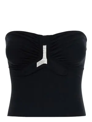 Rick Owens Alannah' Black Top With Corset Design And Cut-out On The Front In Cotton Blend For - Multicolor