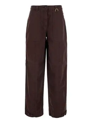 GOLDEN GOOSE Brown Pants With Patch Pockets In Cotton For - Dark Chocolate