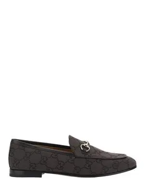 Gucci Jordan' Loafers With Horsebit On The Front In Gg Canvas For - Brown