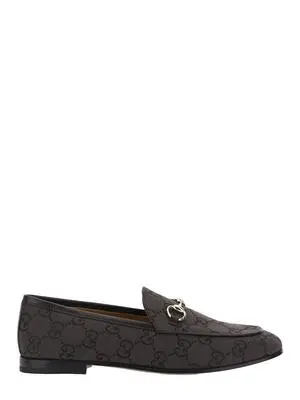 Gucci Gucci Women 'Jordan' Brown Loafers With Horsebit On The Front In Gg Canvas For Women Brown