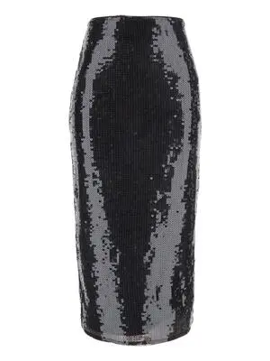 ROTATE BY BIRGER CHRISTENSEN Rotate Women Brown Pencil Skirt With All-Over Sequins In Tech Fabric For Women Multicolor