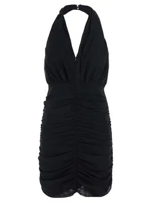 ROTATE BY BIRGER CHRISTENSEN Black Mini Dress With V-neck And Hidden Zip Closure At The Back In Tech Fabric For - Multicolor