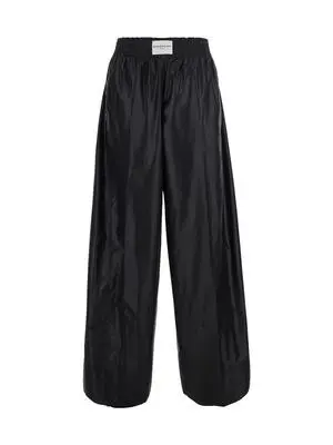 Givenchy Givenchy Women Black Pants With Elasticated Waist And Logo Patch On The Front In Tech Fabric Women Multicolor