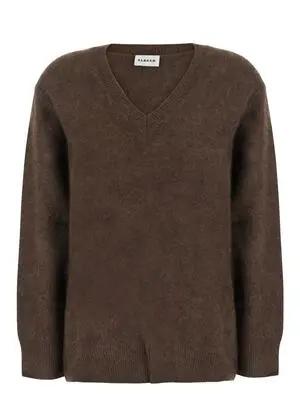 P.a.r.o.s.h V-neck Sweater With Long Sleeves In Wool For - Brown