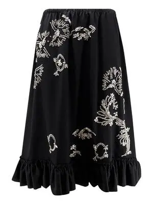 Dries Van Noten Samila Skirt With Rhinestones - Black