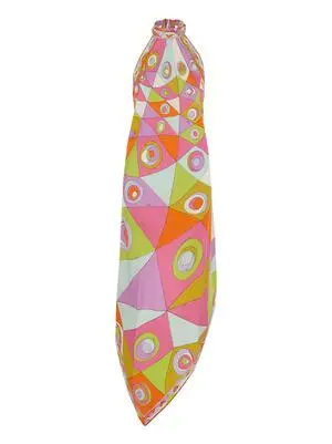 Emilio Pucci Dress With V-neck And Long Sleeves In Fabric - Multicolor