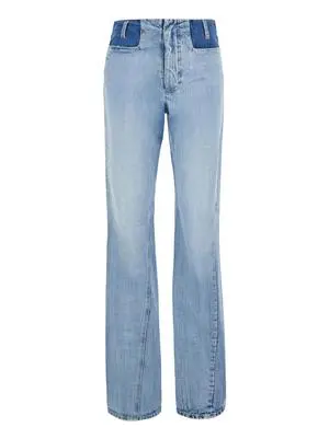 MAISON MARGIELA Light Blue Jeans With Contrasting Details On The Waist In Denim For - Multicolor