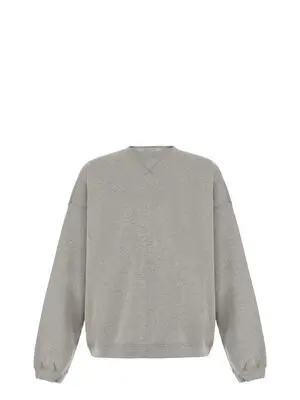 GOLDEN GOOSE Gray Crewneck Sweatshirt With Logo Lettering On The Back In Cotton For - Multicolor