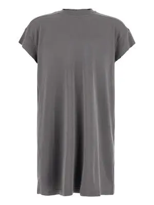 Rick Owens Jumbo' Grey T-shirt With Ribbed Crew Neck And Dropped Shoulders In Cotton For - Gray