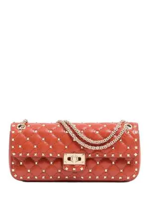 Valentino Garavani Rockstud Spike Medium Shoulder Bag In Kidskin - Papavero