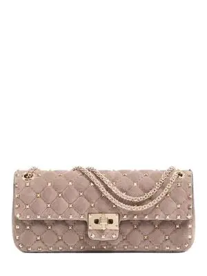 VALENTINO Rockstud Spike Medium Suede Shoulder Bag