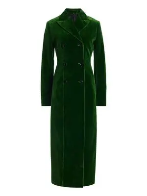 Alaïa Tailored Cotton-velvet Coat - Green