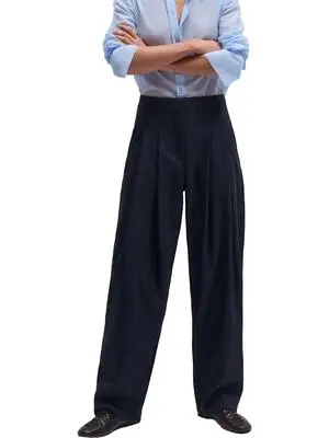 ME+EM Pleat Taper Pant - Navy/olive