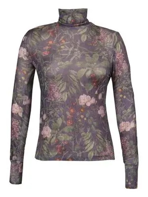 FLORA BY ALEXANDRIA Grey Olivia Turtleneck In Stormy Gray Grey