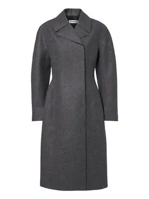 JIL SANDER Double-breasted Virgin Wool Coat - Grey