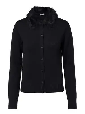 Loewe Double L Wool Cardigan - Black