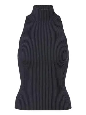 Alaïa Ribbed-knit Wool-blend Turtleneck Top - Grey