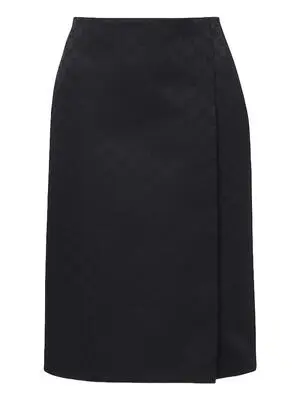 Gucci Gg Jacquard Pencil Skirt - Black
