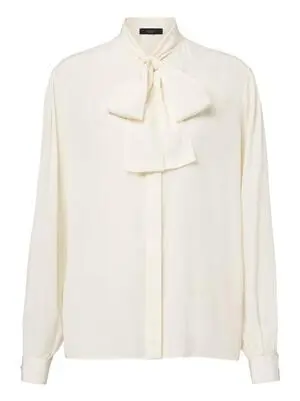 Gucci Tie-neck Silk Crêpe De Chine Blouse - White
