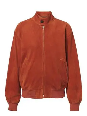 TOD'S Suede Bomber Jacket - Red